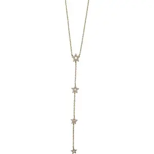 Argento Vivo Cubic Zirconia Pavé Star Charms Y-necklace - Gold