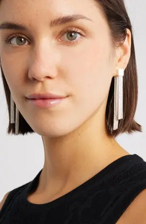 Nordstrom Chain Fringe Earrings - Silver