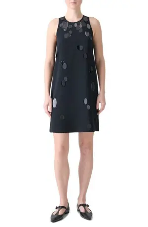 Akris Paillette Detail Crepe Shift Dress