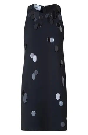 Akris Paillette Detail Crepe Shift Dress