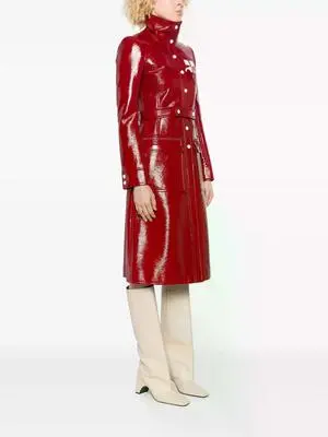 COURREGES Faux-leather Logo Trench Coat