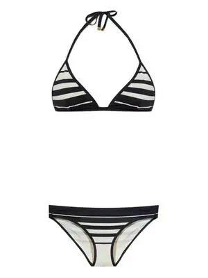TOM FORD Striped Triangle Bikini - Black