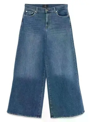 7 For All Mankind Bleached-effect Wide-leg Jeans