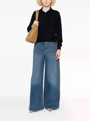 7 For All Mankind Bleached-effect Wide-leg Jeans