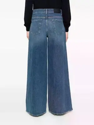 7 For All Mankind Bleached-effect Wide-leg Jeans