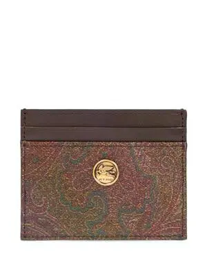 Etro Paisley-pattern Card Holder - Brown