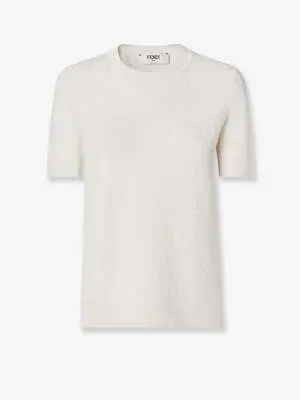 Fendi Cotton Blend T-shirt With Ff Logo