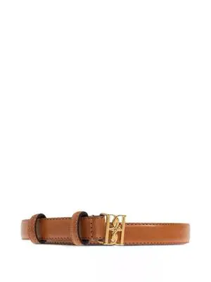 BY MALENE BIRGER Leather Logo Belt - Brown