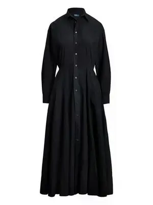 Polo Ralph Lauren Button-up Long-sleeve Dress - Black