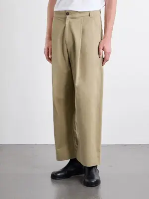 Studio Nicholson Sorte Wide-leg Cotton-twill Trousers