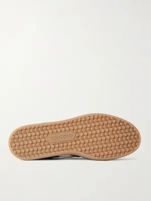 TOM FORD Archer Leather-trimmed Suede Sneakers - Brown