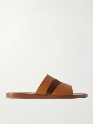Loro Piana Pilat Plain Walk Cutout Leather Sandals - Brown