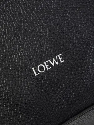 Loewe Cubi Full-grain Leather Messenger Bag - Black