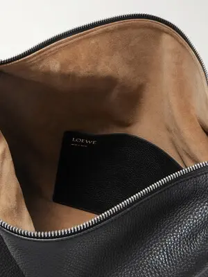 Loewe Cubi Full-grain Leather Messenger Bag - Black
