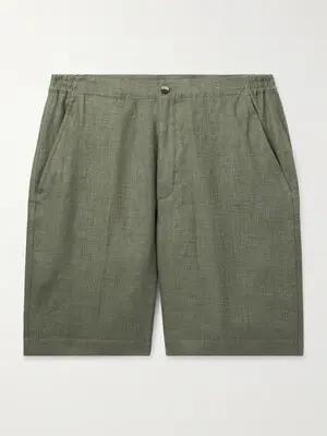 Loro Piana Nolan Straight-leg Linen Shorts - Green