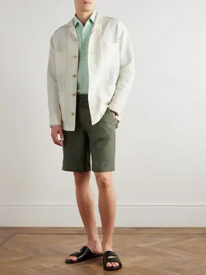 Loro Piana Nolan Straight-leg Linen Shorts - Green