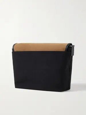 Loewe Leather-trimmed Suede And Canvas Messenger Bag - Black