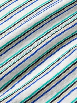 Folk Striped Slub Cotton-jersey T-shirt