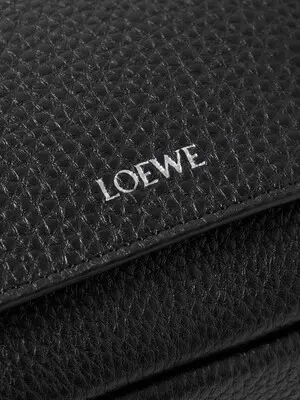 Loewe Pebble Full-grain Leather Messenger Bag - Black