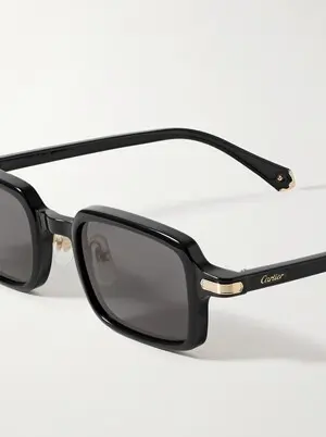 CARTIER Rectangular-frame Acetate Sunglasses