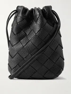 Bottega Veneta Intrecciato Full-grain Leather Pouch - Black
