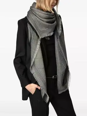 Zadig&Voltaire Glenn Monogram Metallic Scarf - Grey