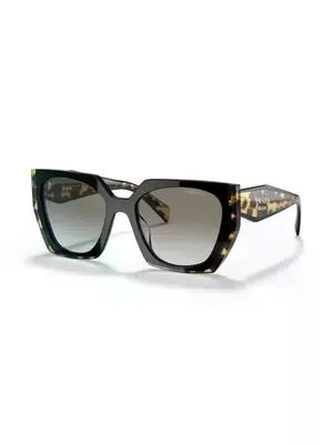 Prada Tortoiseshell-effect Square Sunglasses - Black