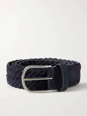 Anderson's Woven Suede Belt Navy