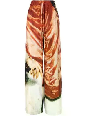 Alexander McQueen All-over Graphic Print Wide-leg Trousers