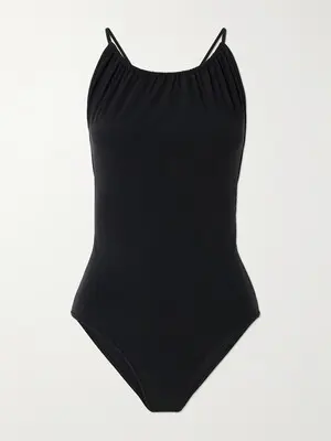 TOTEME Gathered Open-back Swimsuit
