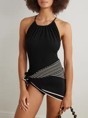 TOTEME Gathered Open-back Swimsuit