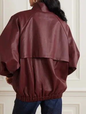 THE FRANKIE SHOP Senta Oversized Bomber Jacket - Burgundy