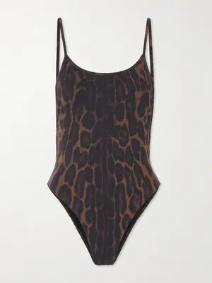 TOM FORD Leopard-print Swimsuit - Metallic