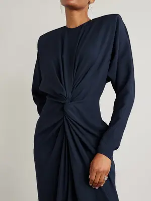 Stella McCartney Twist-front Crepe Midi Dress - Blue