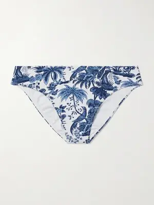 Staud Corsage Printed Bikini Briefs - White