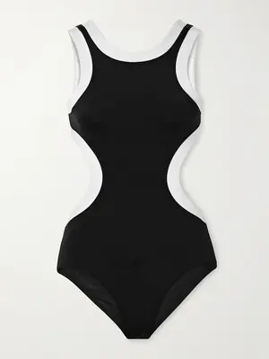 Staud Dolce Open-back Swimsuit - Black