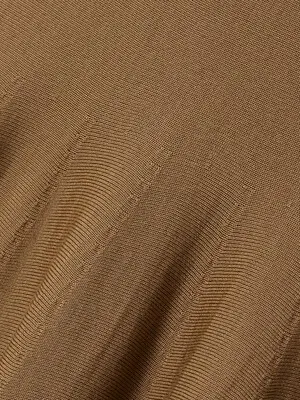Khaite Jodie Pleated Wool Midi Dress - Brown