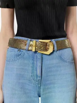 Versace Metallic Chainmail Belt - Gold
