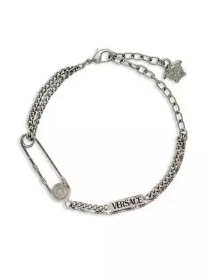 Versace Logo-engraved Bracelet - Silver