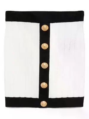 Balmain Knitted Mini Skirt - White