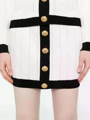 Balmain Knitted Mini Skirt - White