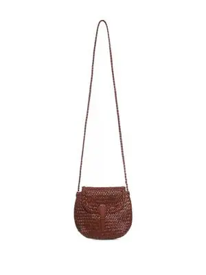 Dragon Diffusion Mini City Woven Leather Crossbody Bag - Brown
