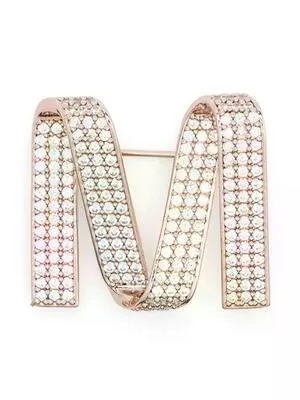 Max Mara Crystal-embellished Brooch - Gold