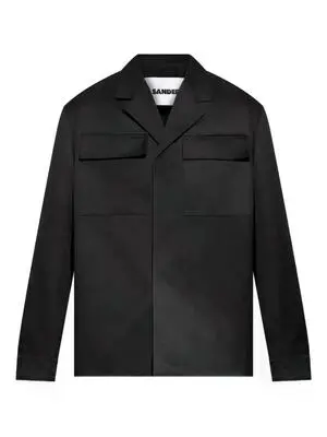 JIL SANDER Button-up Cotton Jacket - Black