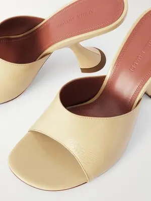 Amina Muaddi Taylor Patent-leather Mules - Neutrals
