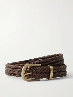 Brunello Cucinelli Woven Leather Belt - Brown