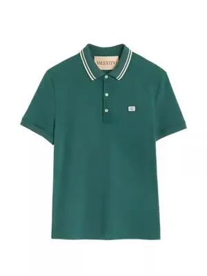 Valentino Garavani Contrast-collar Polo Shirt - Green