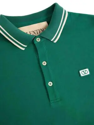 Valentino Garavani Contrast-collar Polo Shirt - Green