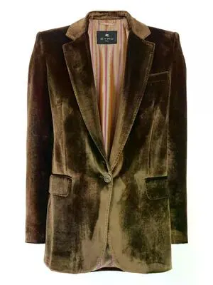 Etro Velvet Single-button Blazer - Brown