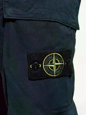 Stone Island Cotton Twill Cargo Trousers - Blue